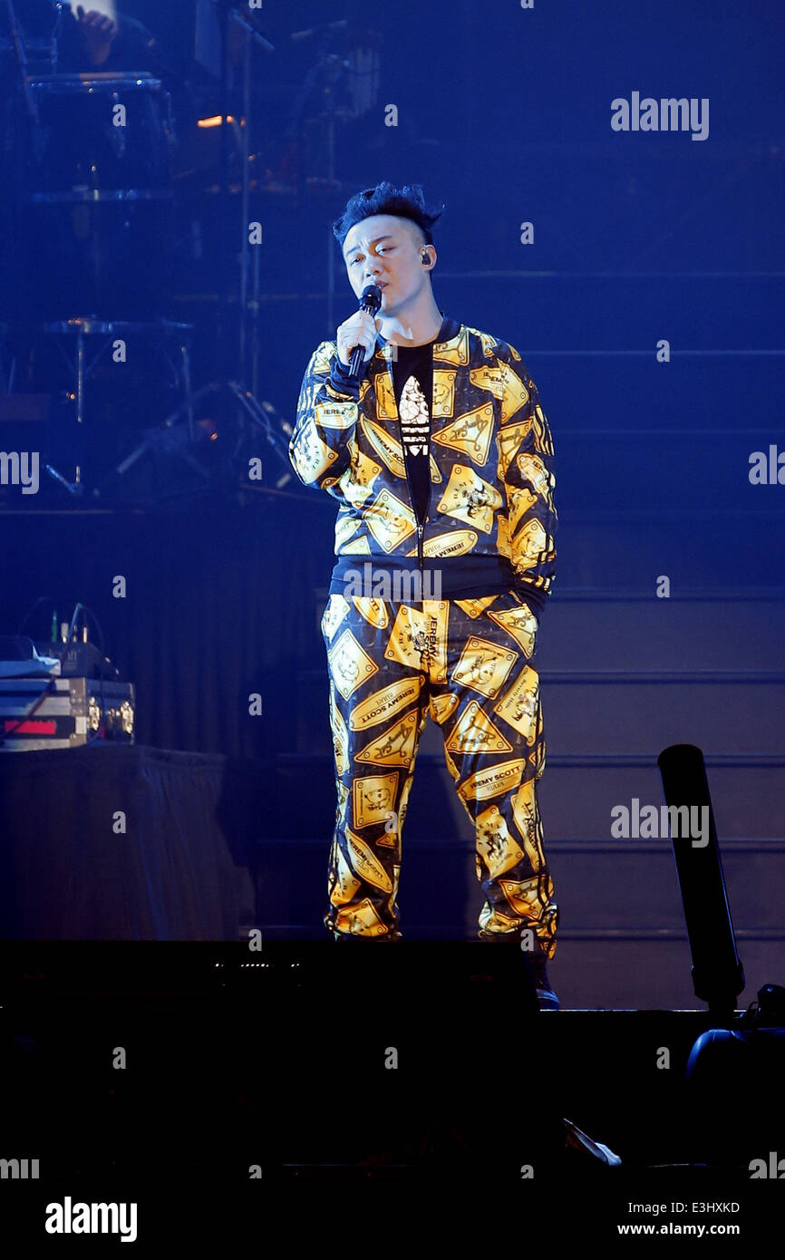 Eason Chan performs at Ricoh Coliseum during Eason's LIFE concert world ...
