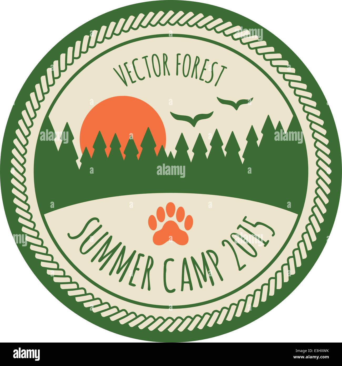 Vintage Summer Camp Sticker Badge Emblem Stock Vector Image And Art Alamy