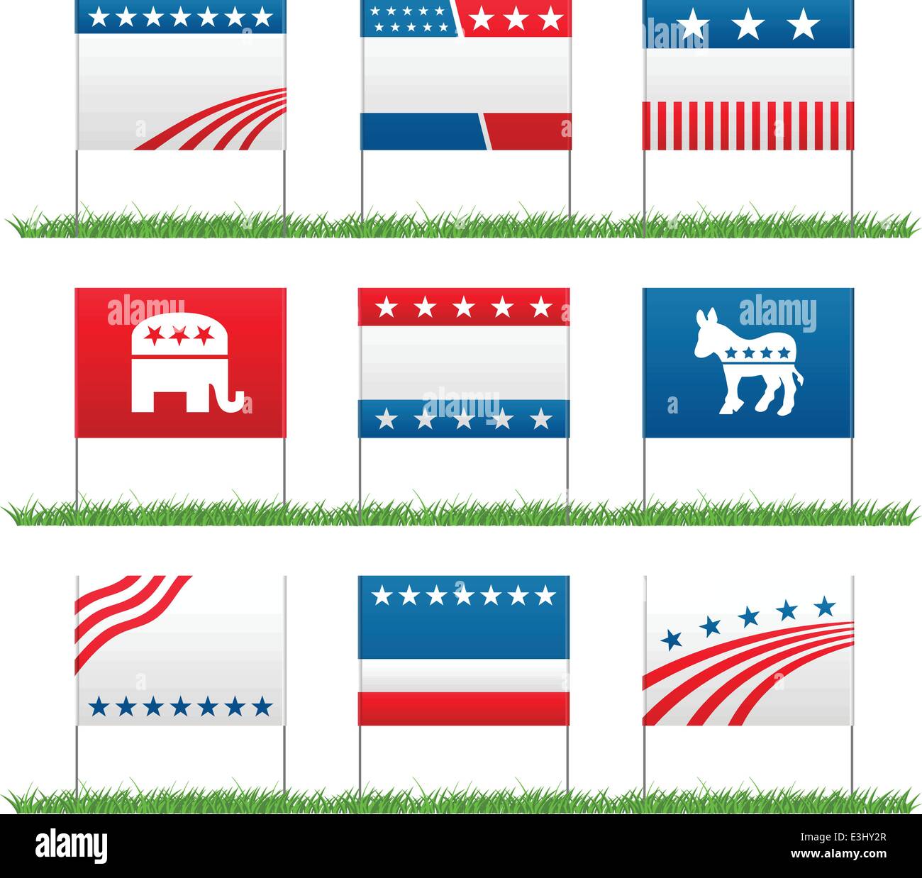 Set of 9 election campaign political yard signs Stock Vector Image ...