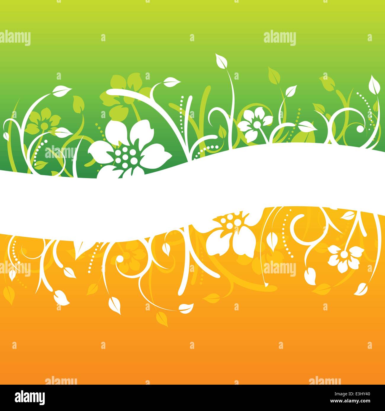 Curved white floral design on colorful background Stock Vector Image ...