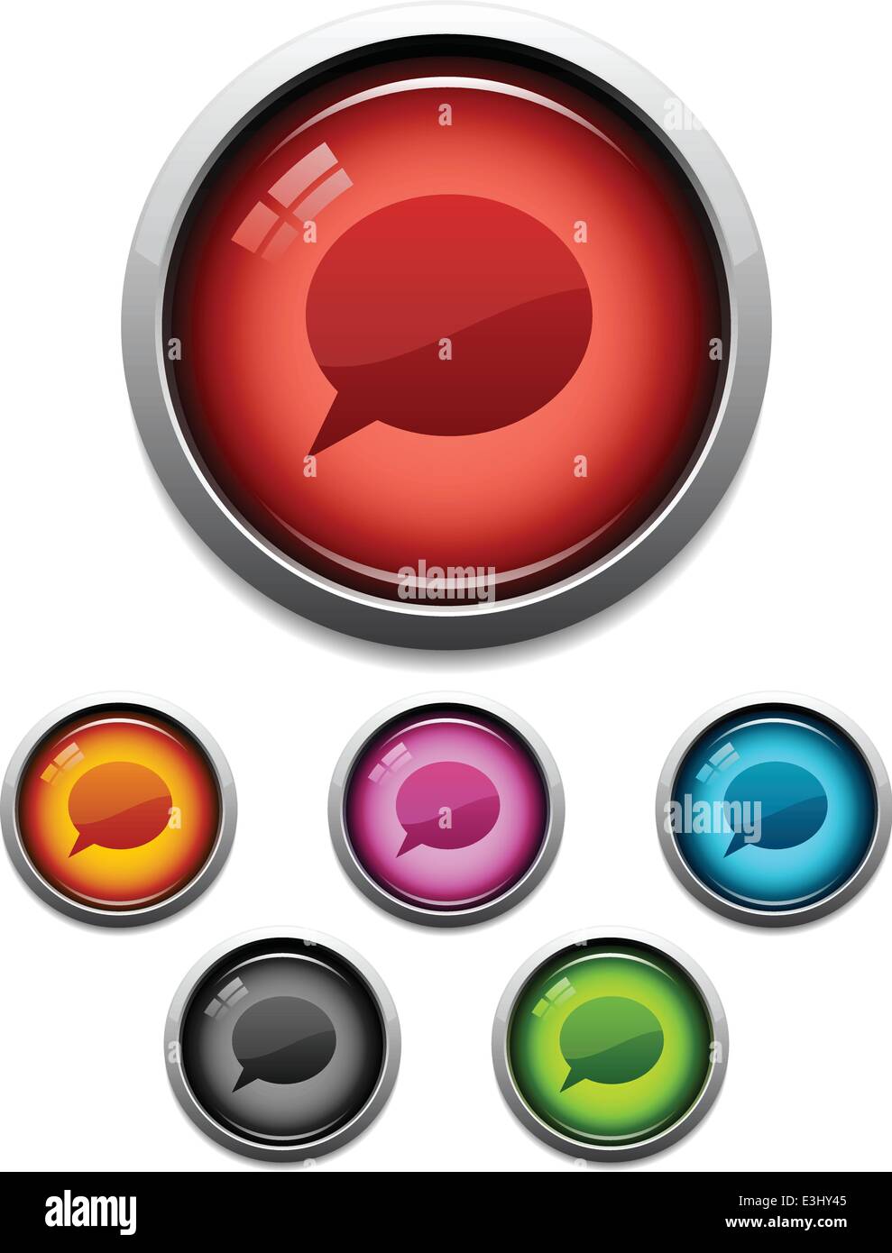 Glossy chat icon set in 6 colors Stock Vector Image & Art - Alamy