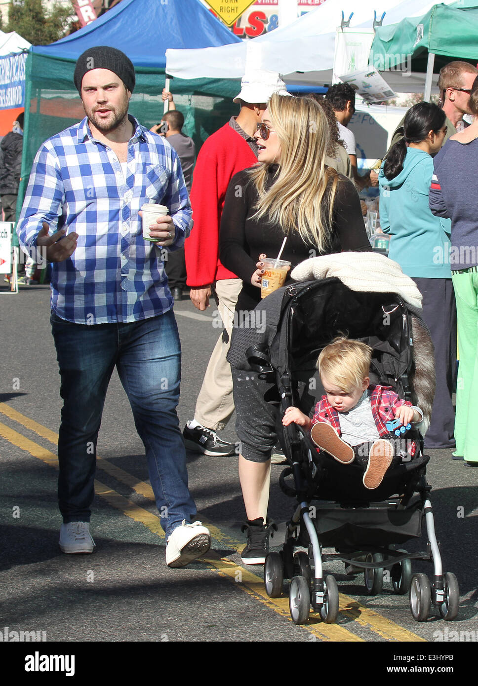 Celebrities visit the Studio City farmers market Featuring: Hilary Duff ...