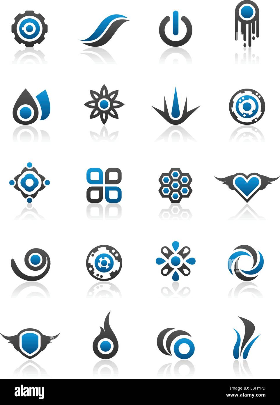 Set gray blue elements Cut Out Stock Images & Pictures - Alamy