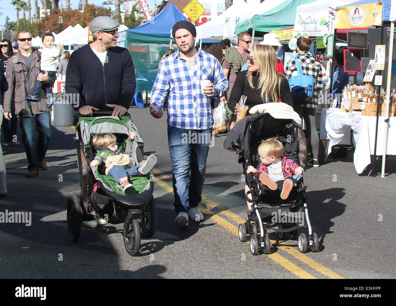 Celebrities visit the Studio City farmers market Featuring: Hilary Duff ...