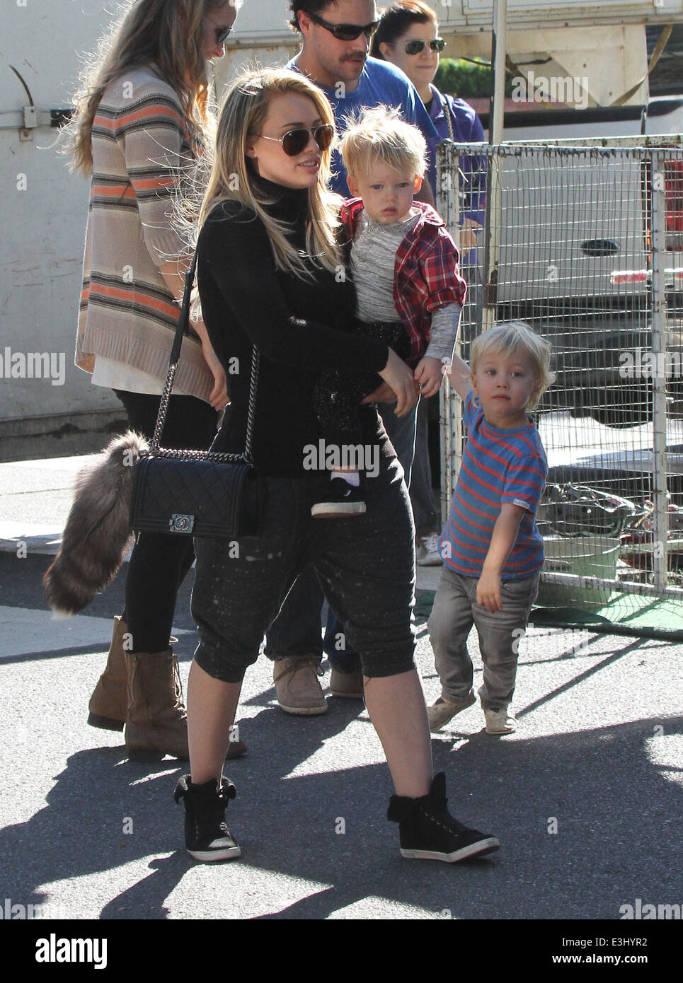 Celebrities visit the Studio City farmers market Featuring: Hilary Duff ...