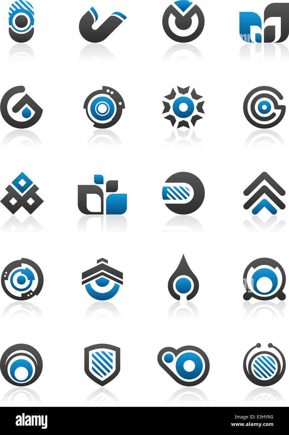 Set of 20 abstract design elements and graphics Stock Vector Image ...