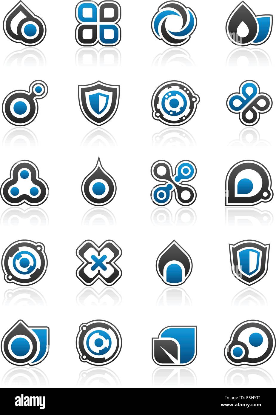 Set of 20 abstract design elements and graphics Stock Vector Image ...