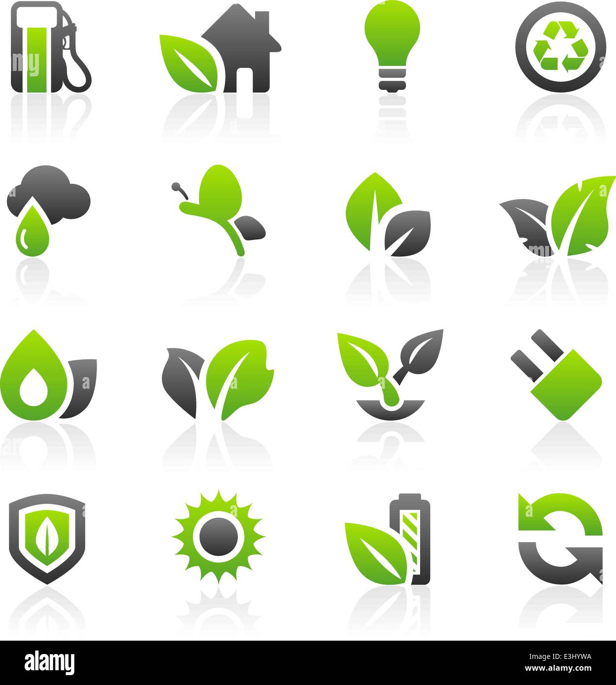 Set of 16 environmental green icons and graphics Stock Vector Image ...