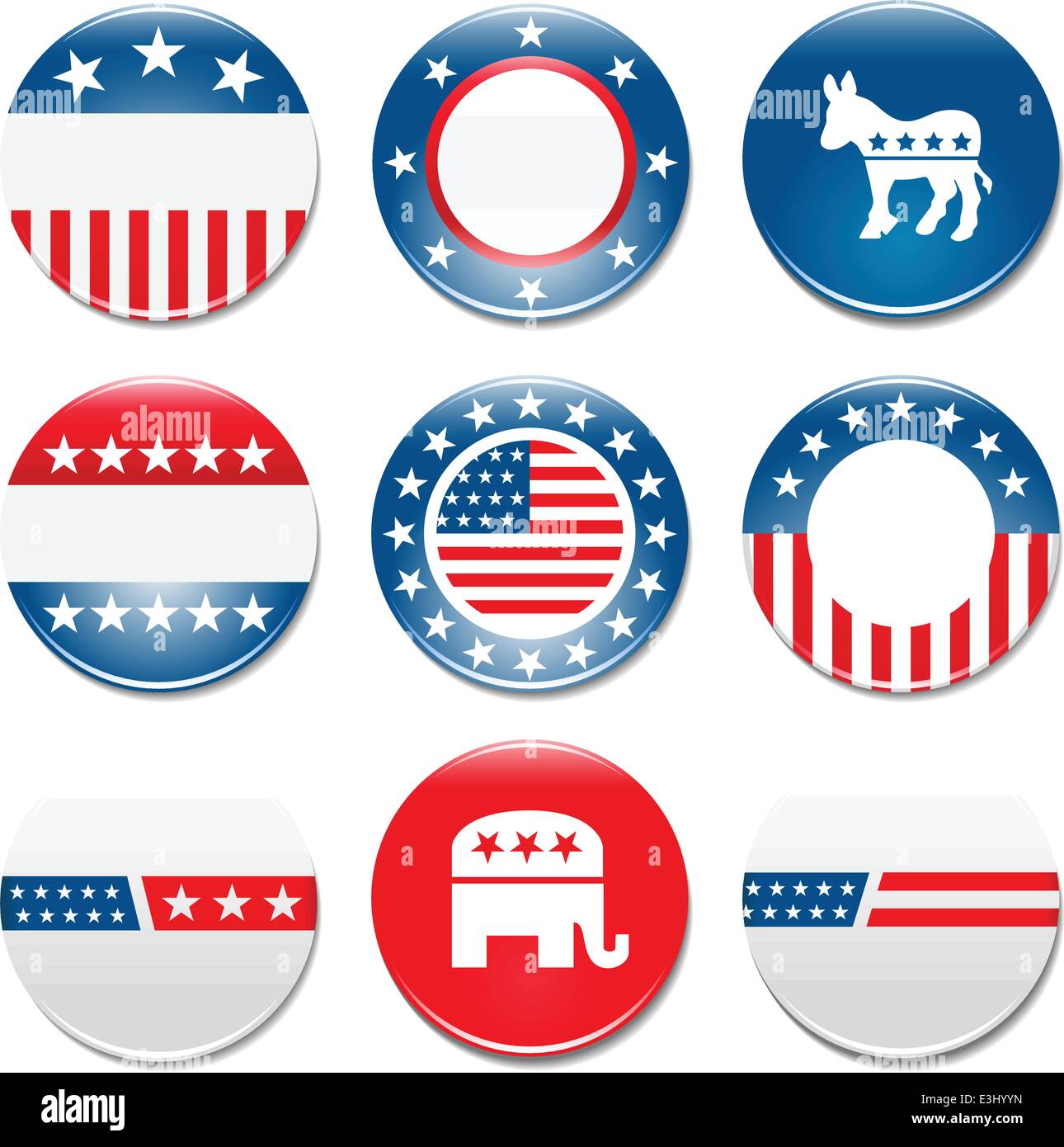 Set of 9 election campaign badges Stock Vector Image & Art - Alamy