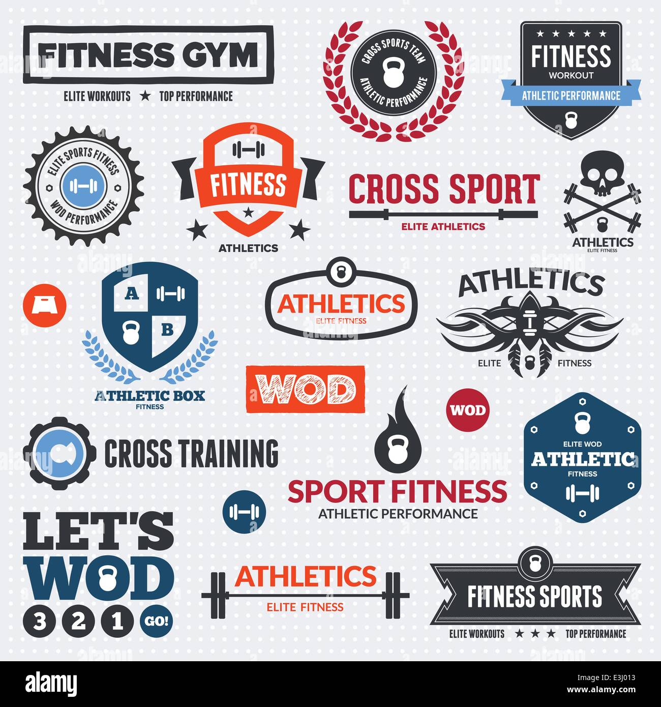 Set of various sports and fitness graphics and icons Stock Vector Image ...