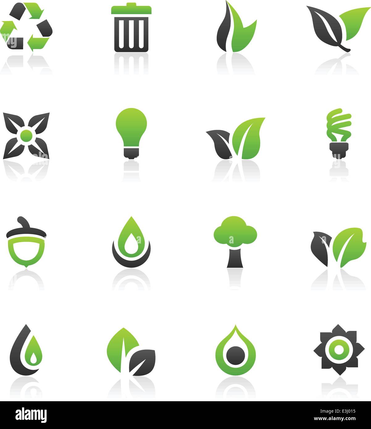 Set of 16 environmental green icons and graphics Stock Vector Image ...