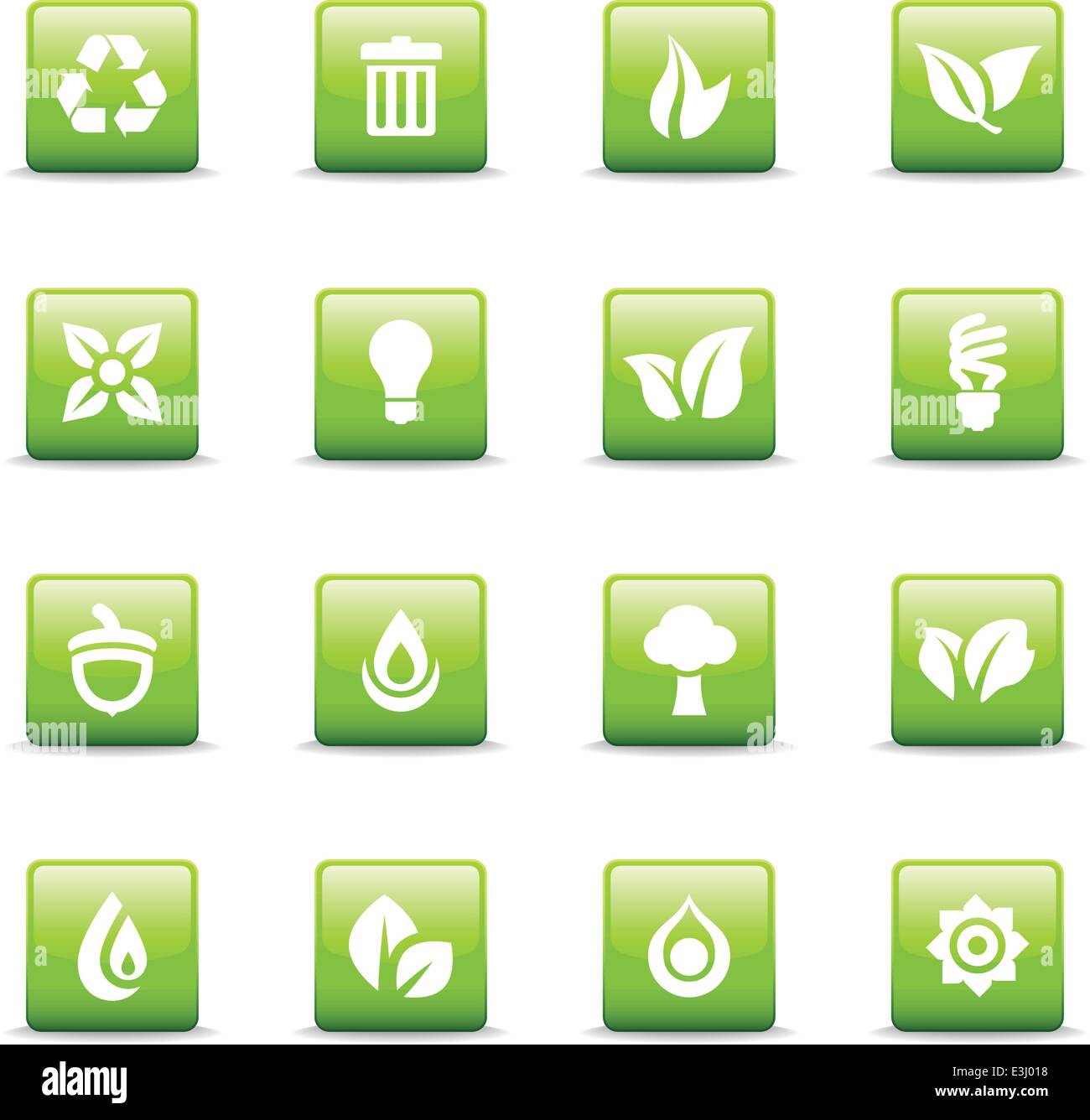 Set of 16 environmental green icons and graphics Stock Vector Image ...