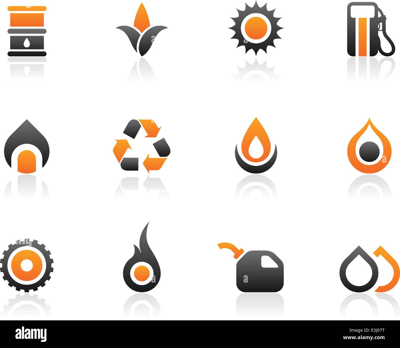 Set of 12 fuel environmental icons and graphics Stock Vector Image ...