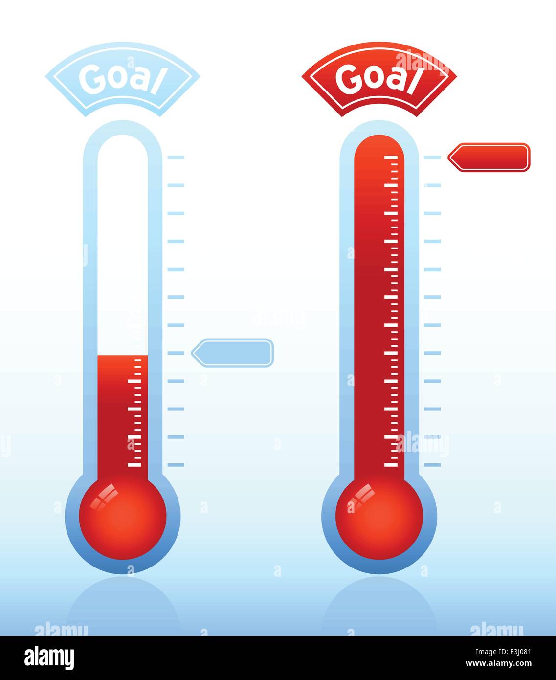 Thermometer graphic showing progress towards goal Stock Vector Image ... Thermometer graphic showing progress towards goal Stock Vector Image ...