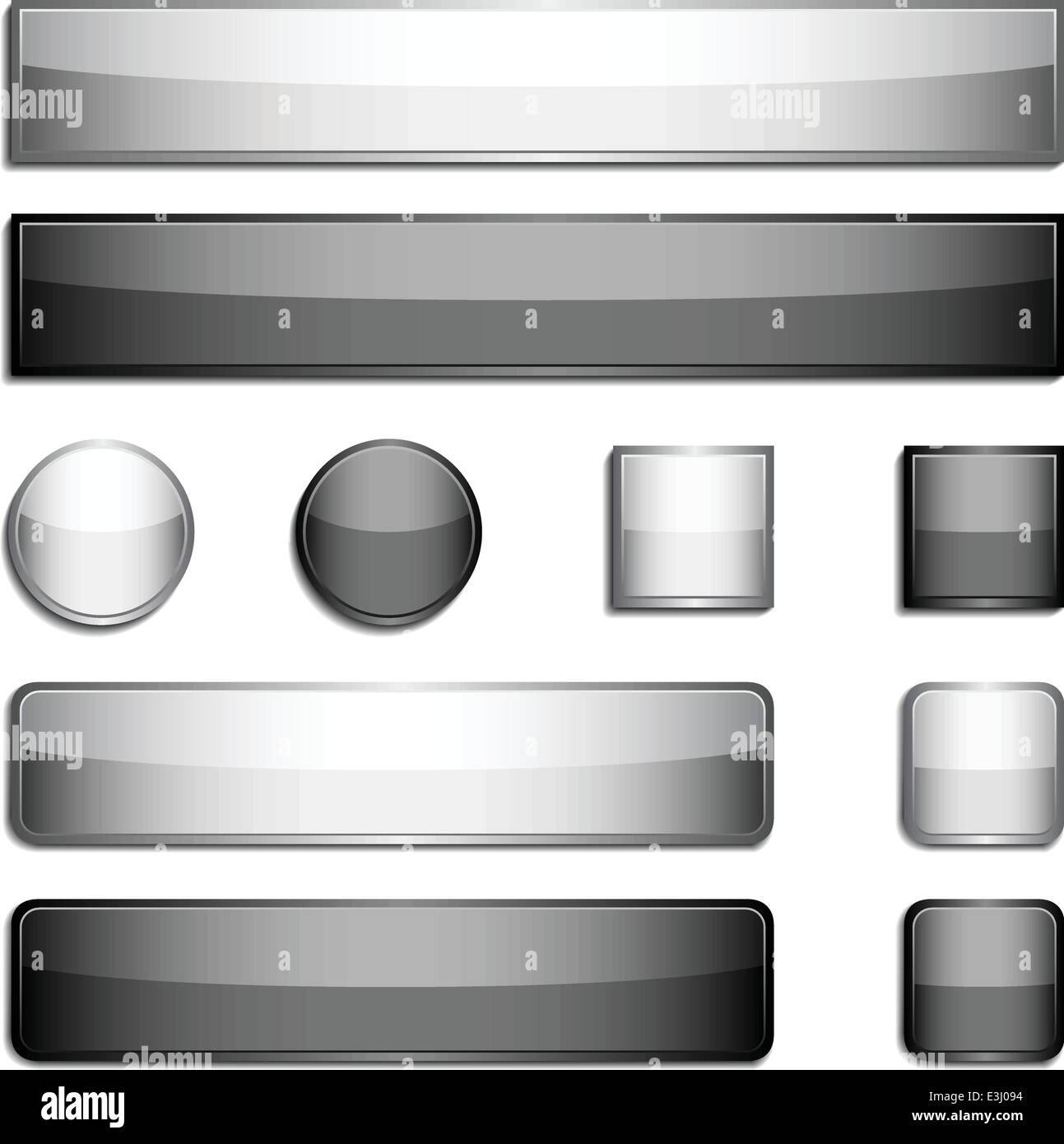 Set of black and gray glossy metal buttons Stock Vector Image & Art - Alamy