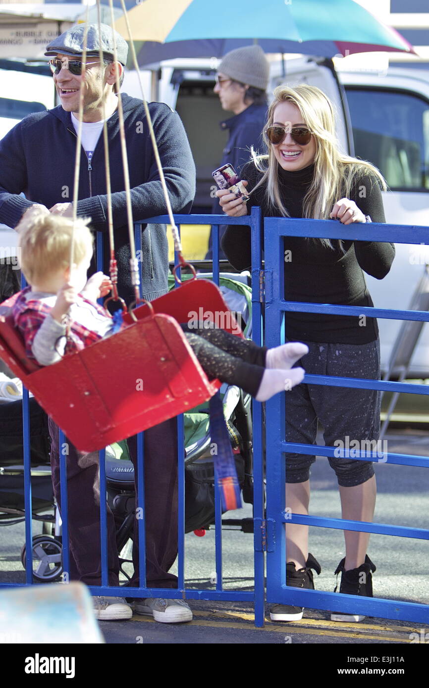 Celebrities visit the Studio City farmers market Featuring: Hilary Duff ...