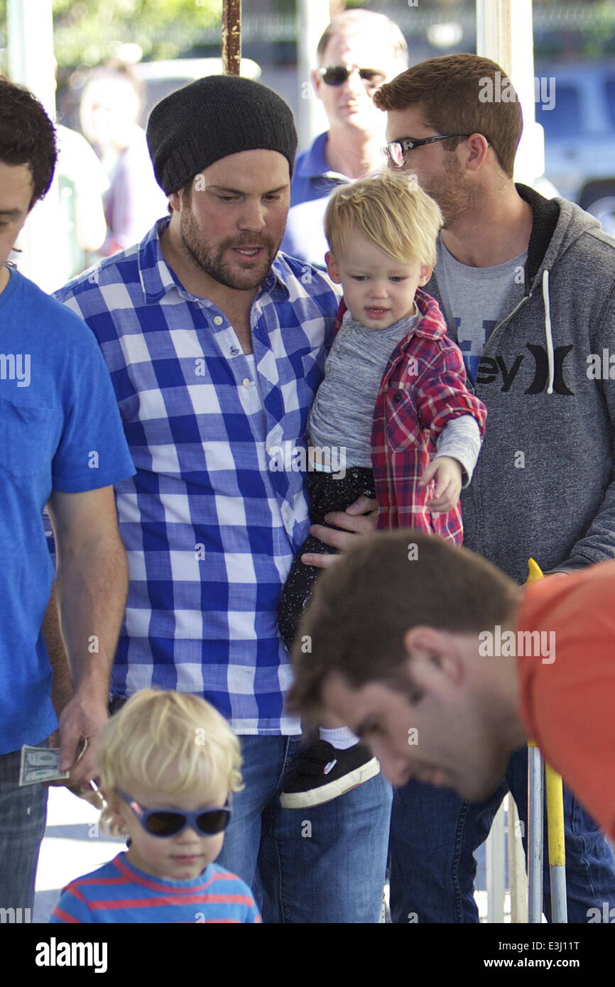 Celebrities visit the Studio City farmers market Featuring: Mike Comrie,Luca Comrie Where: Los ...
