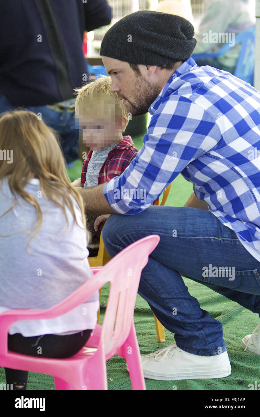 Celebrities visit the Studio City farmers market Featuring: Mike Comrie,Luca Comrie Where: Los ...