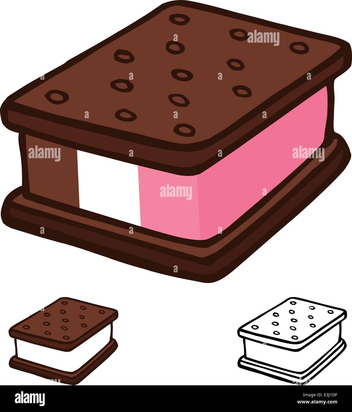 Ice cream sandwich cartoon illustration design vector Stock Vector ...
