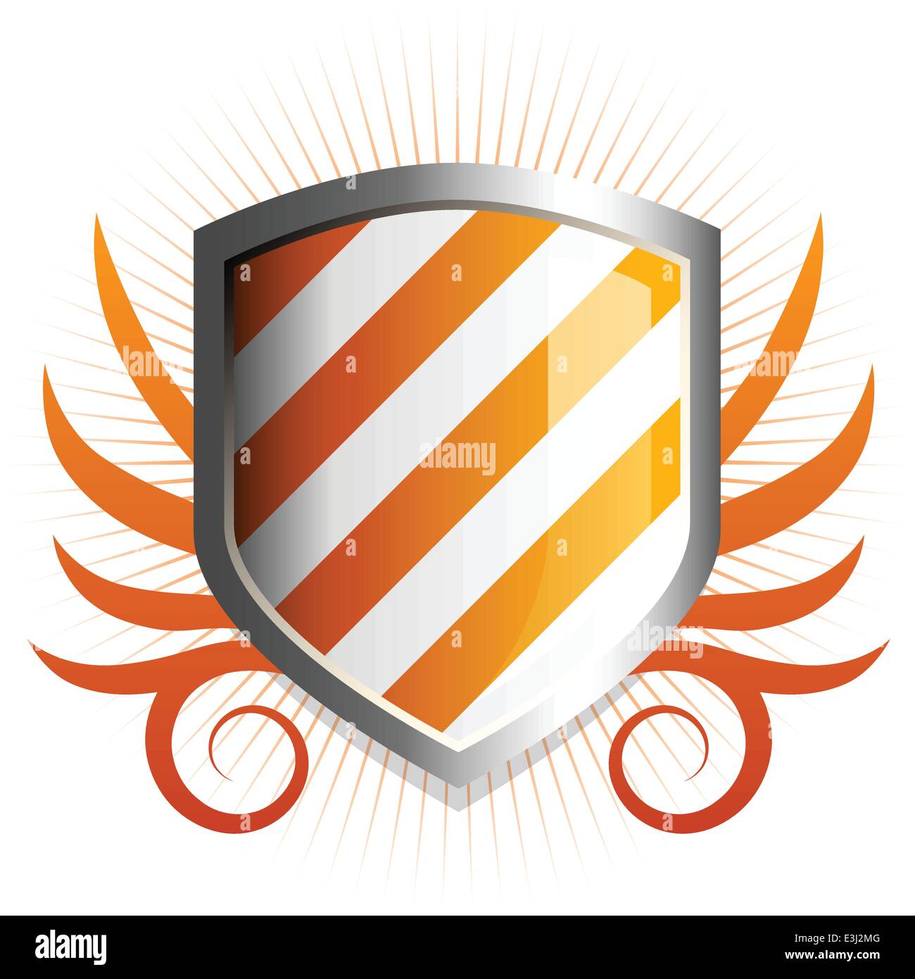 Glossy orange shield emblem with vine accents Stock Vector Image & Art ...