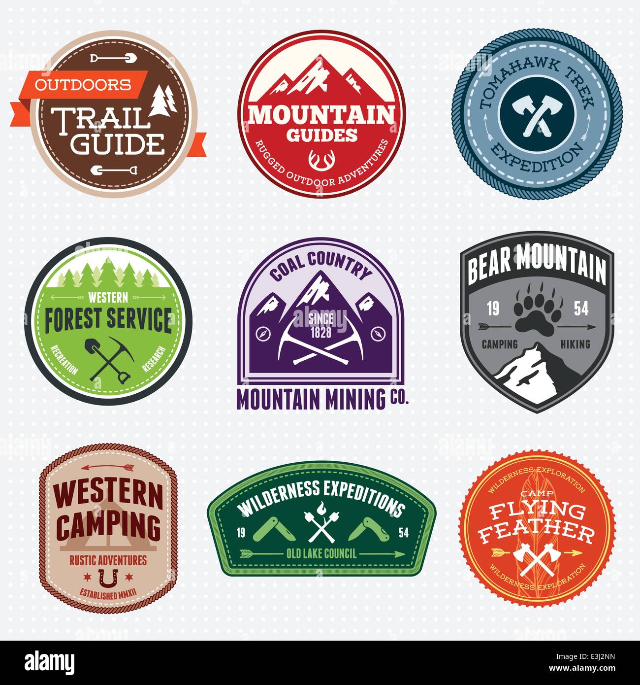 Set of outdoor adventure and expedition badges Stock Vector Image & Art ...