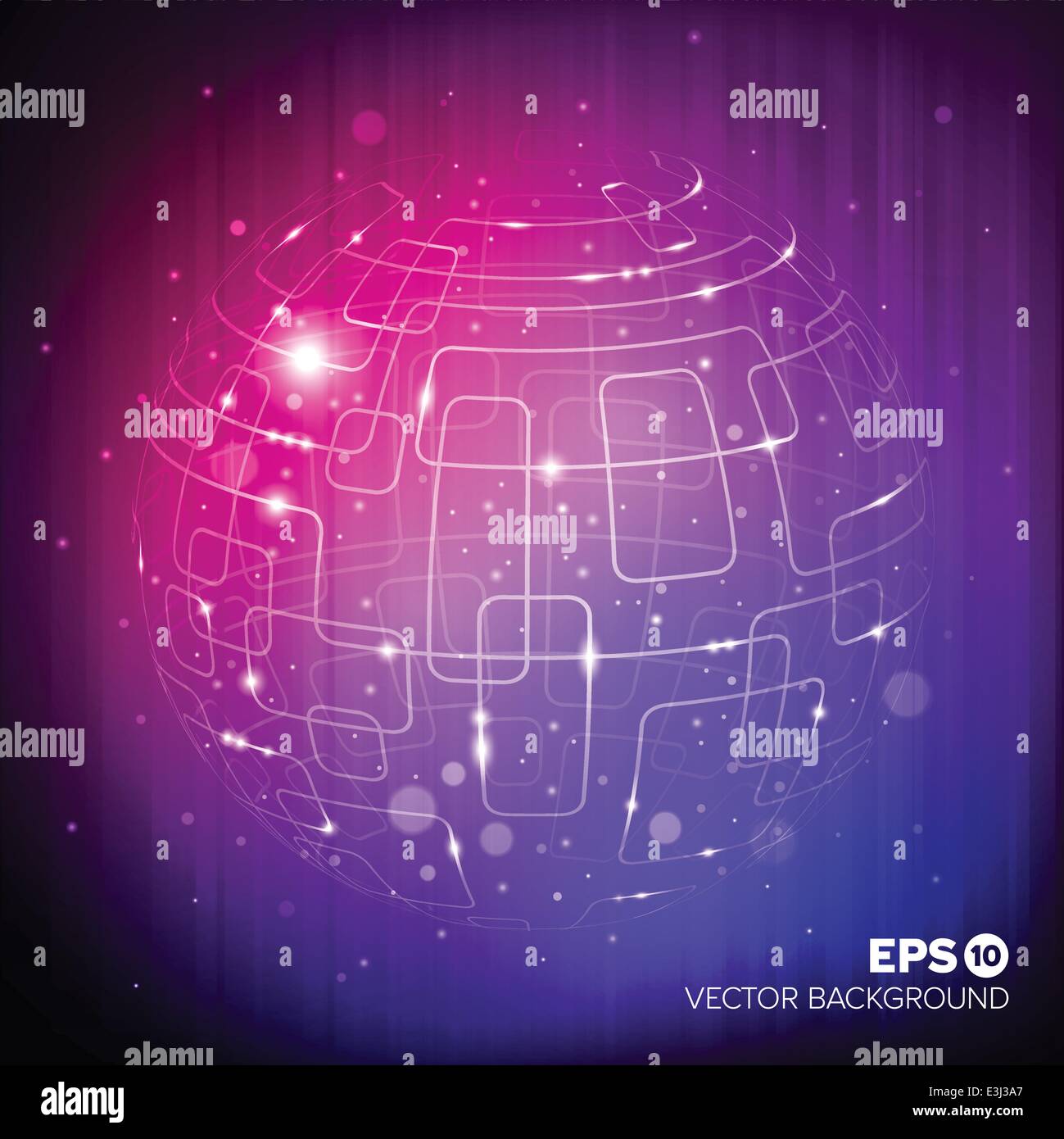 Abstract purple tech sphere background with light effect Stock Vector ...
