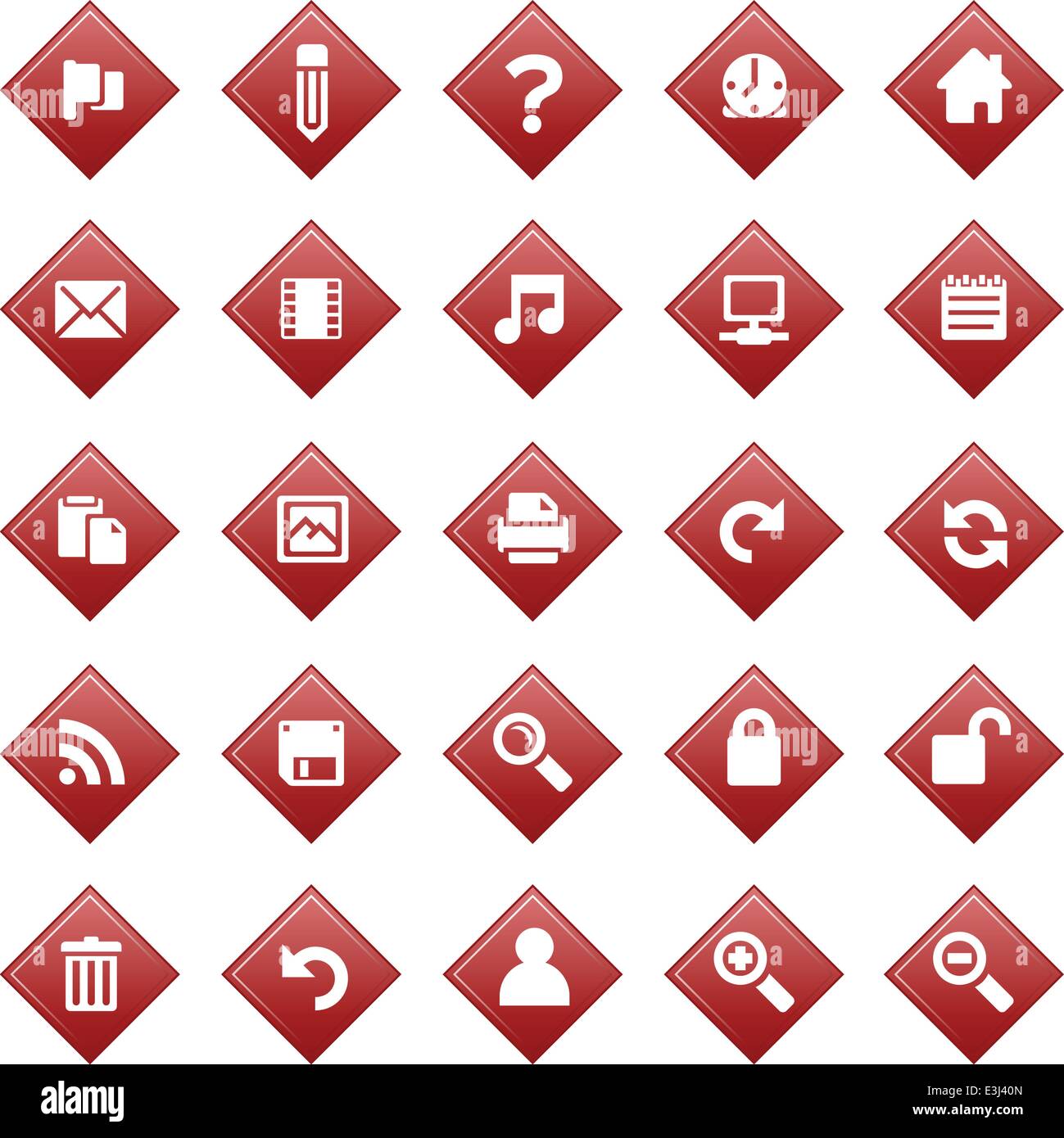 Red diamond icons on white background Stock Vector Image & Art - Alamy