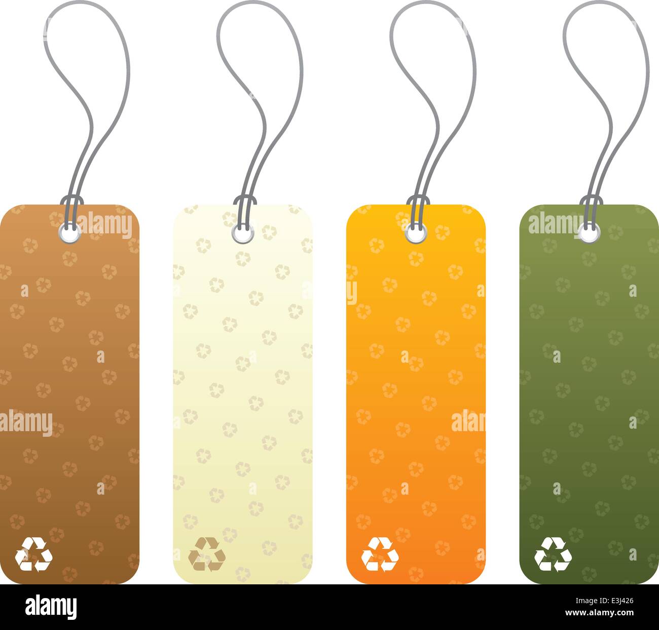 Set of 4 colored product tags with recycling icon symbols Stock Vector ...