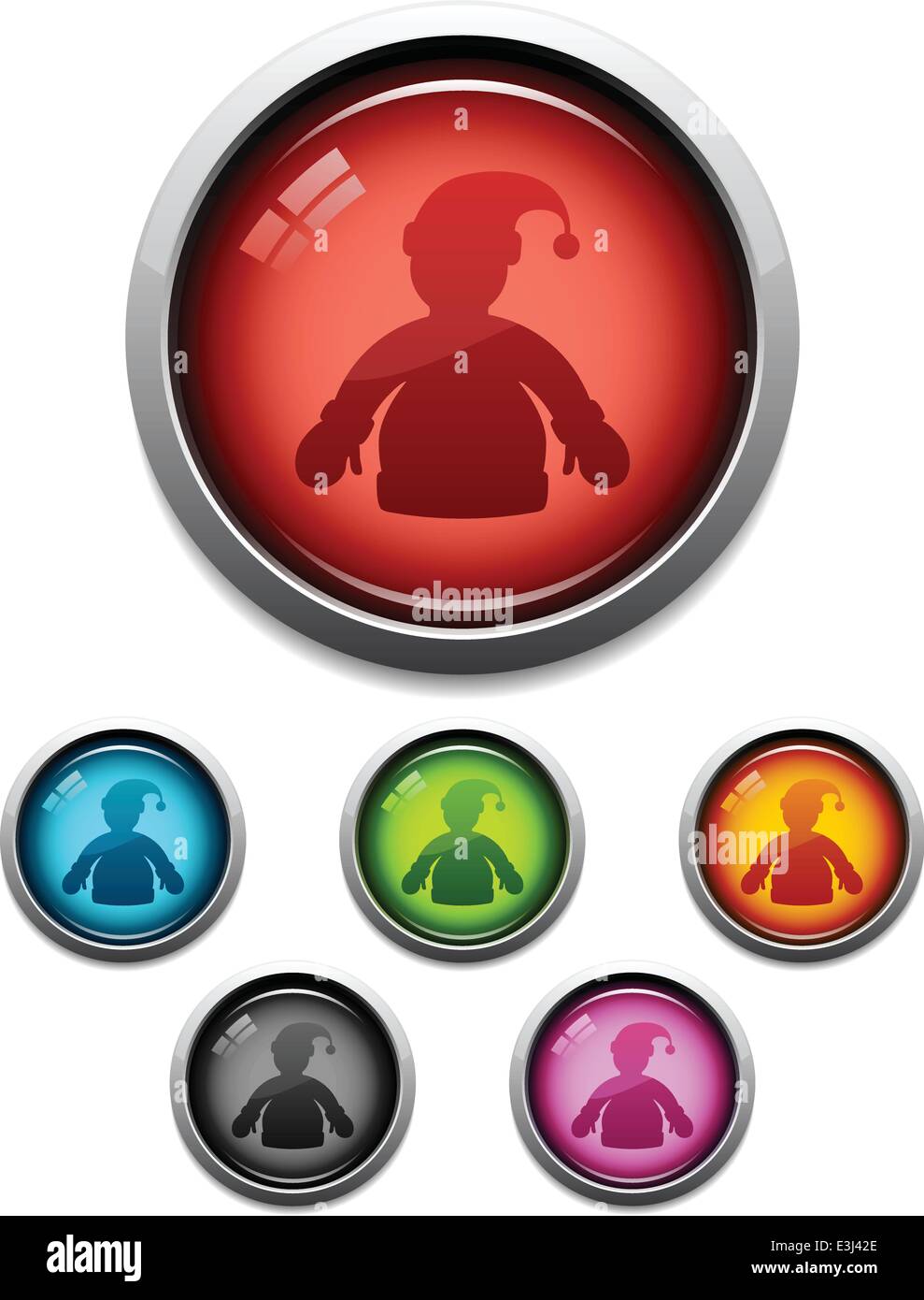 Glossy Santa button icon set in 6 colors Stock Vector Image & Art - Alamy