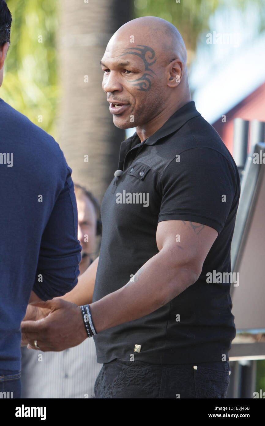 Mike Tyson seen at Universal Studios for entertainment show Extra with ...
