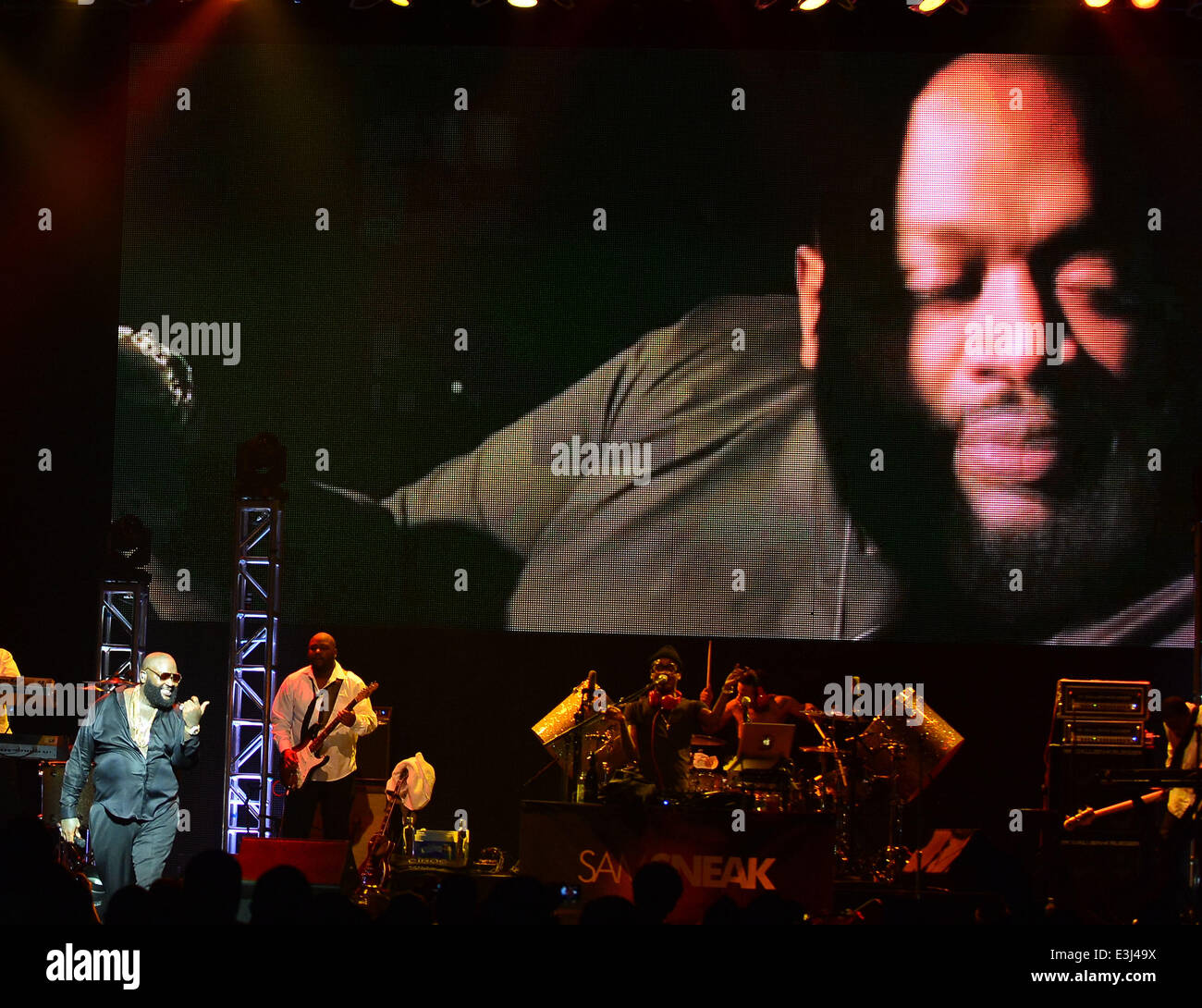Rick Ross performing in concert at the James L. Knight International ...
