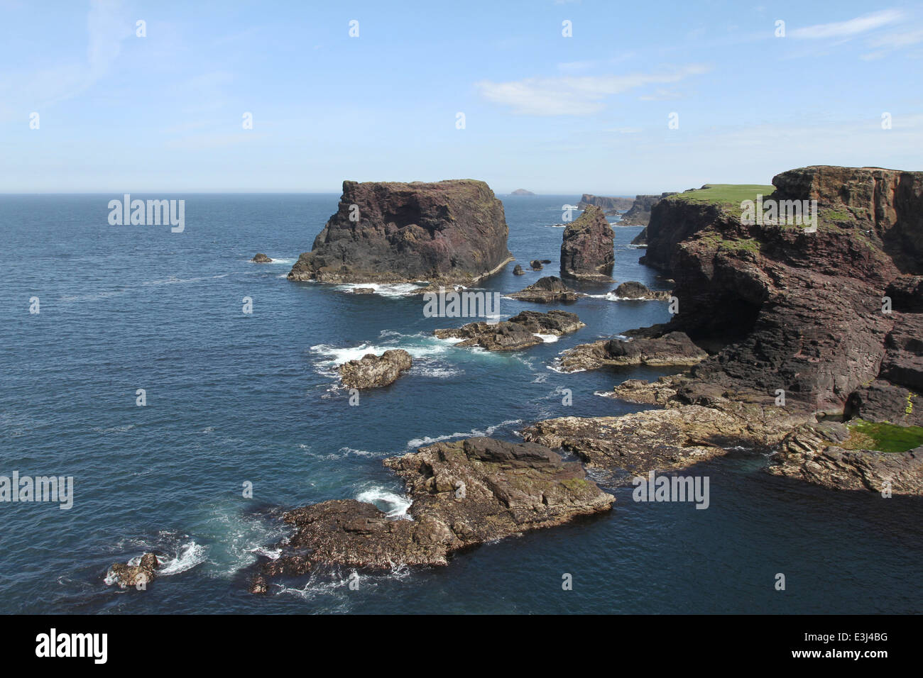 Weathered cliffs Eshaness Northmavine Shetland Scotland June 2014 Stock ...