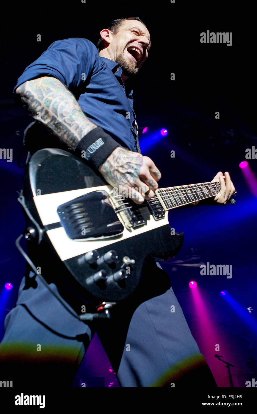 Volbeat performing at Scandinavium in Gothenburg Featuring: Michael ...