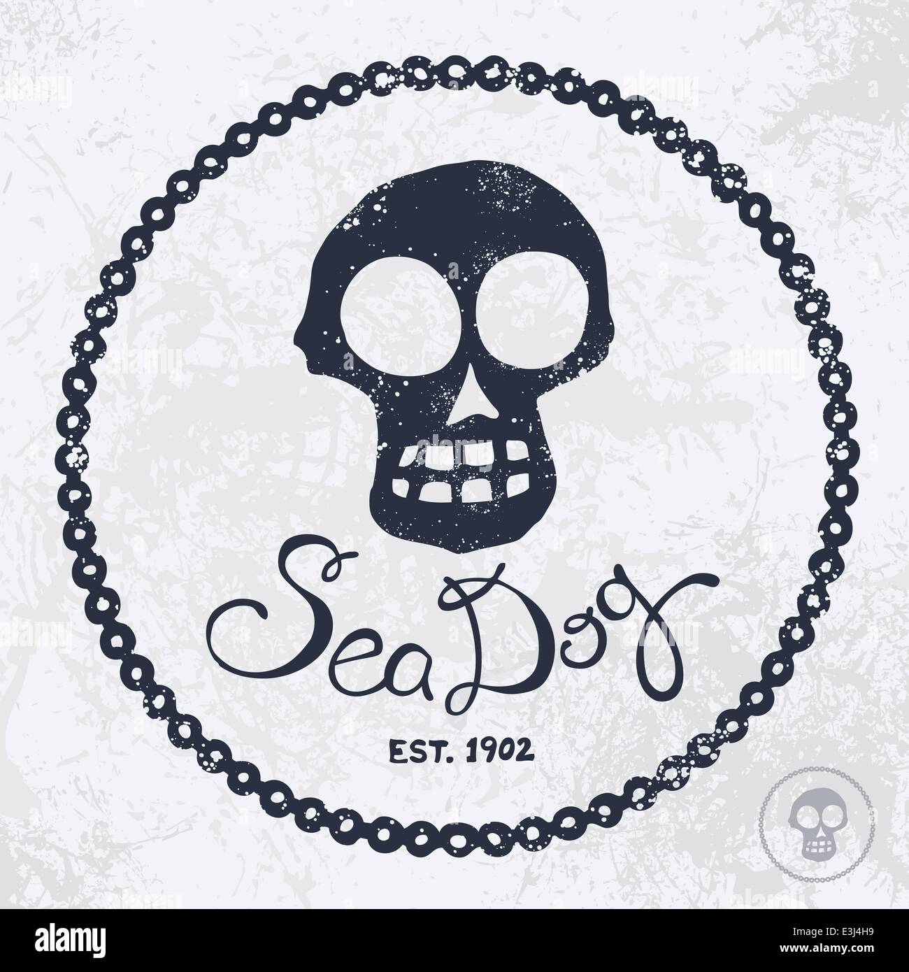 Vintage style nautical skull and text design Stock Vector Image & Art ...