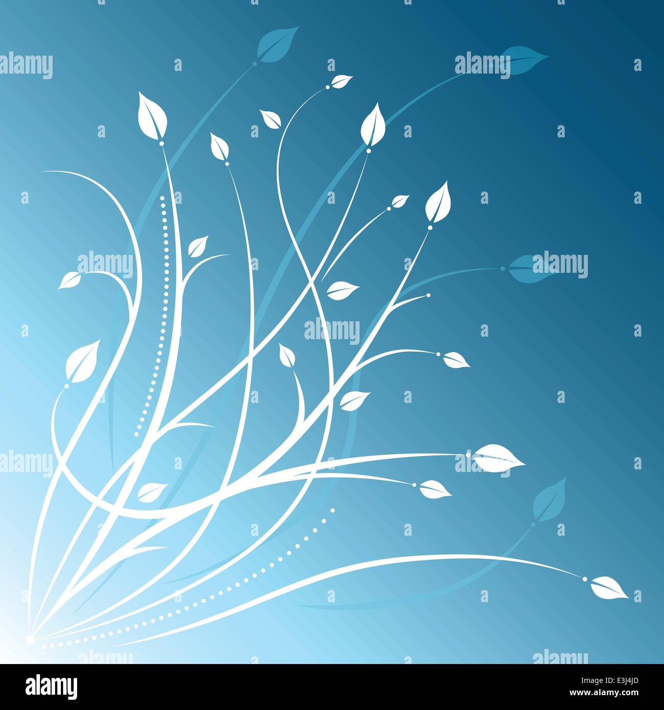 Vine and leaf floral design on blue background Stock Vector Image & Art ...
