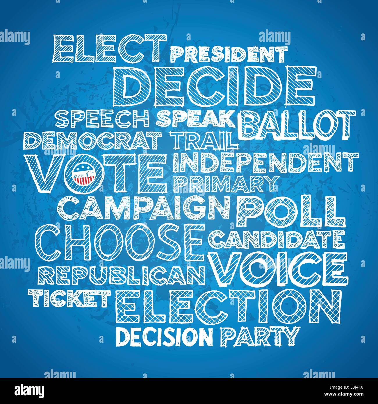 Sketched hand drawn election text design background Stock Vector Image ...