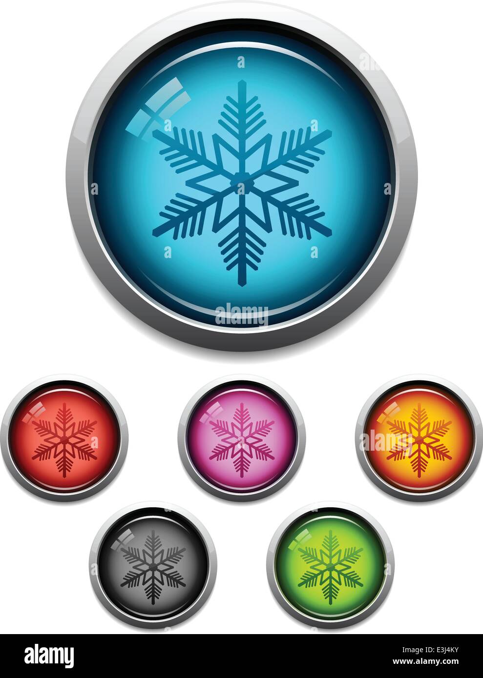 Snowflake set icon in Cut Out Stock Images & Pictures - Alamy