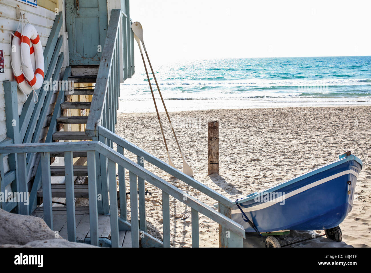 lifeguard station on a beach. Photographed in Israel Stock Photo - Alamy