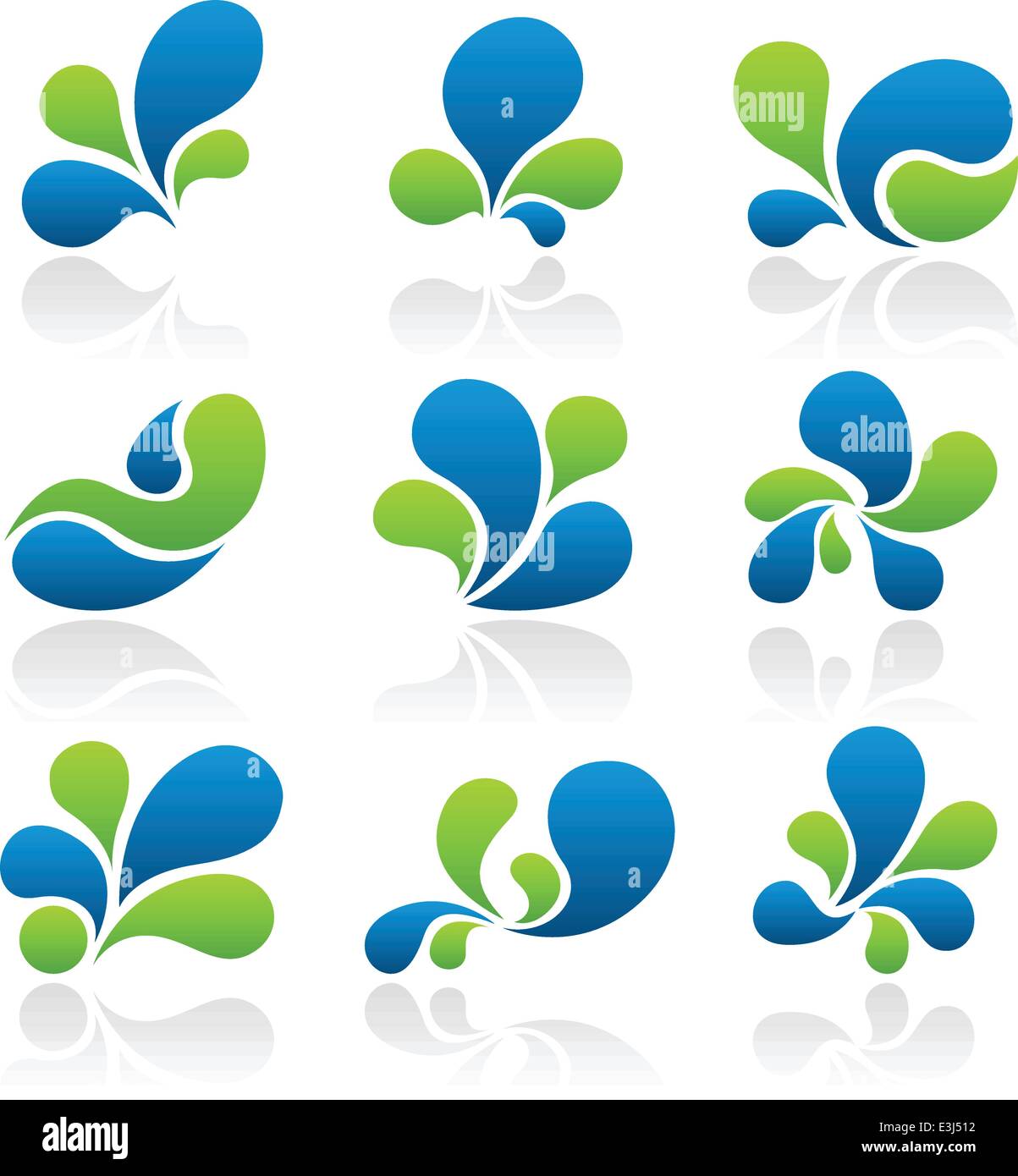 Set of 9 abstract splash icons and graphics Stock Vector Image & Art ...