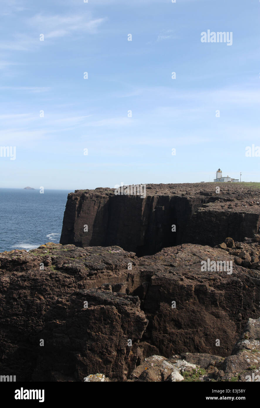 Cliffs and Eshaness lighthouse Northmavine Shetland Scotland June 2014 ...