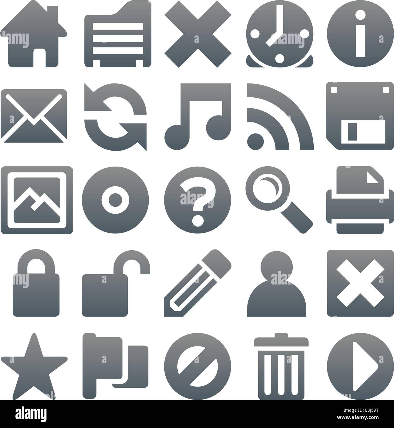 Titanium icon set with smooth metal finish Stock Vector Image & Art - Alamy