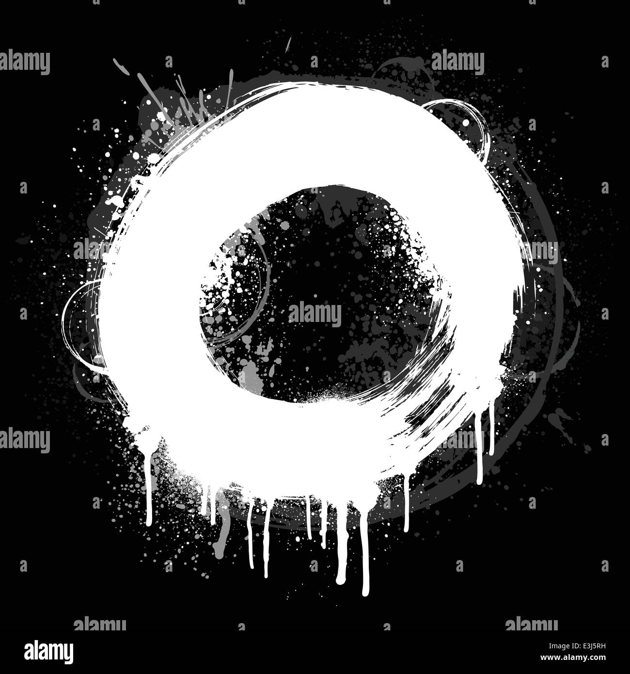 Black and white brushed grunge paint ring Stock Vector Image & Art - Alamy