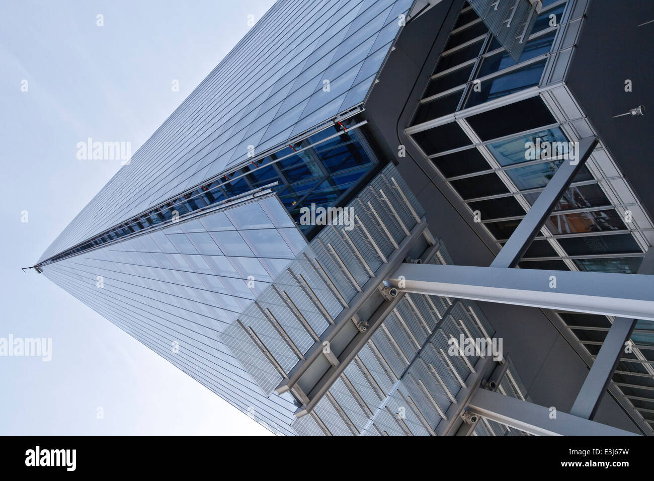 Looking up at The Shard, horizontal view adds drama, like mouth or beak ...
