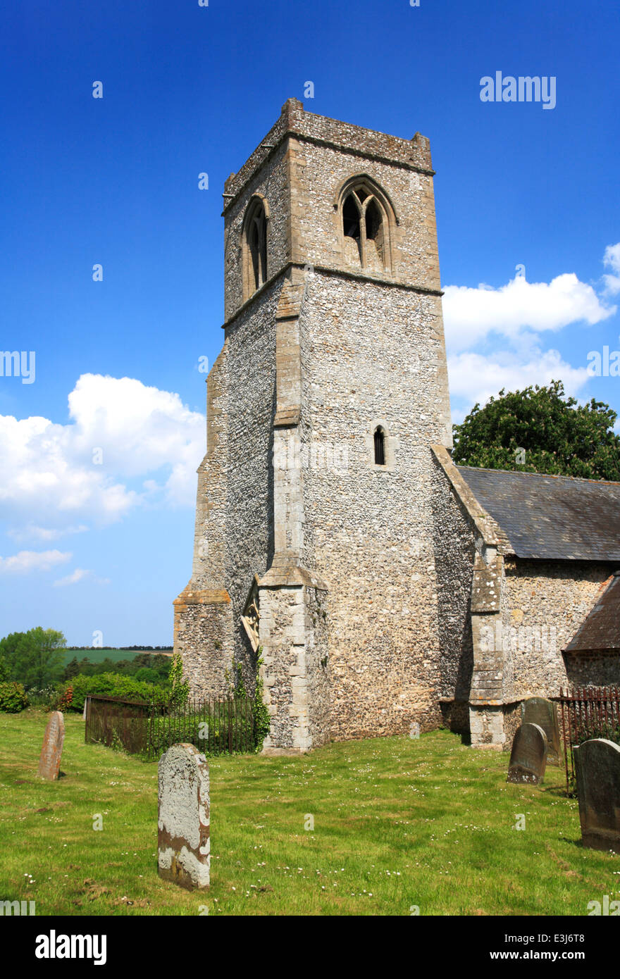 A view of the tower of the parish church of All Saints at Fring ...