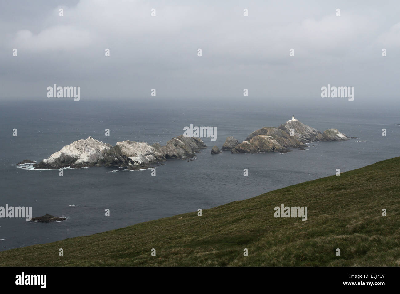 Muckle Flugga lighthouse Unst Shetland Scotland June 2014 Stock Photo ...