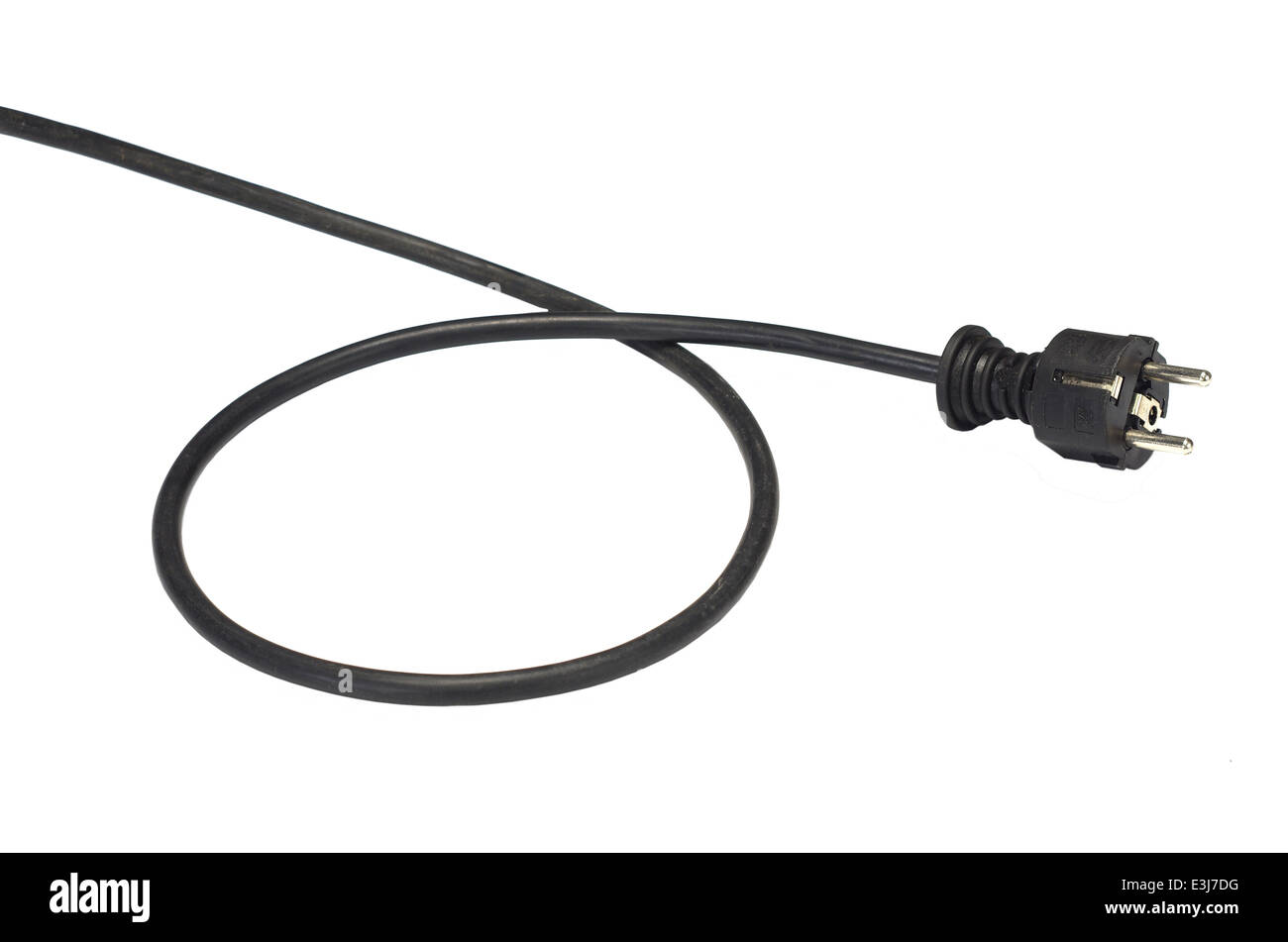 black connector with cable on white background Stock Photo - Alamy