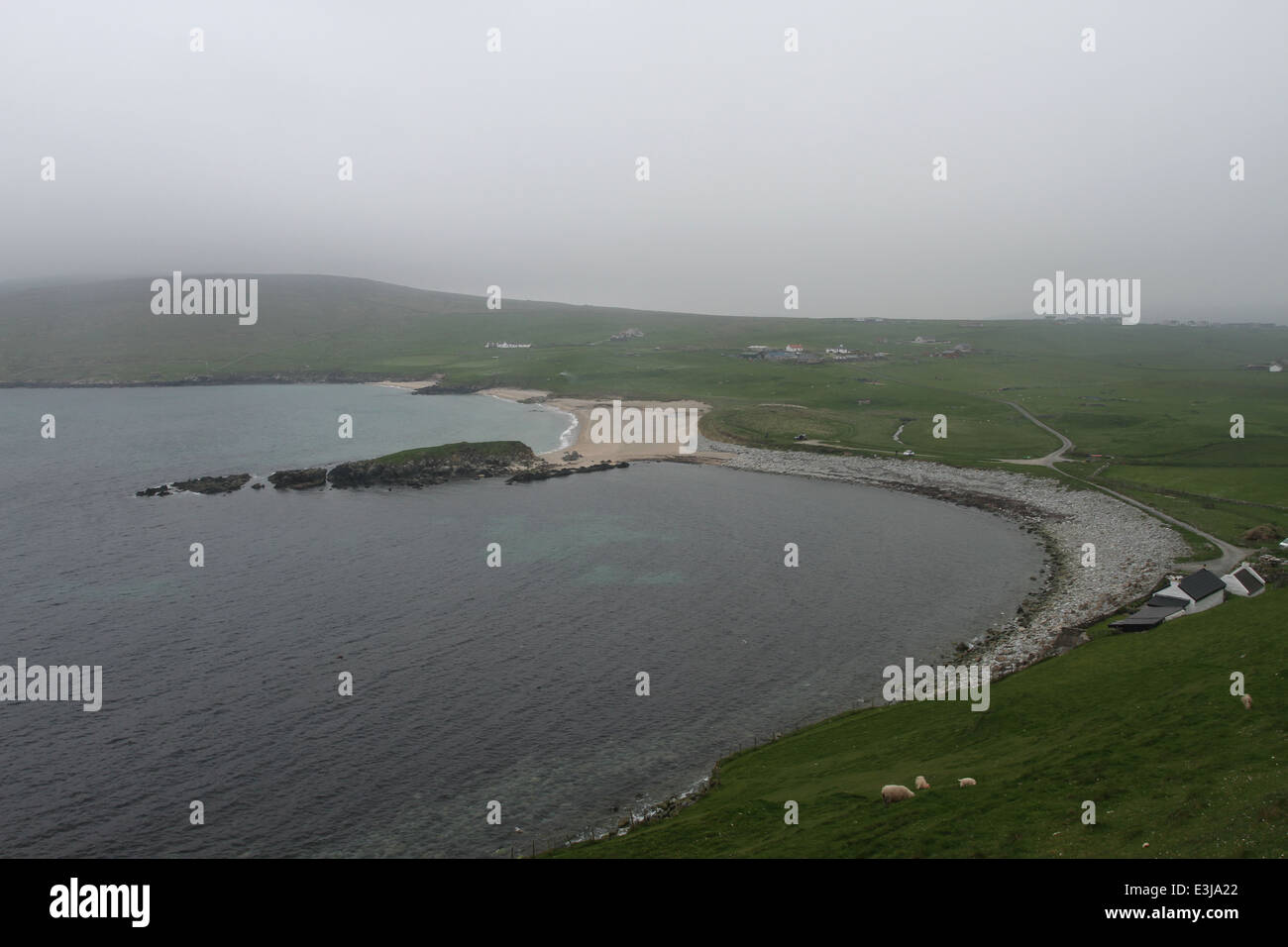 Elevated view of Norwick Beach Unst Shetland Scotland June 2014 Stock ...