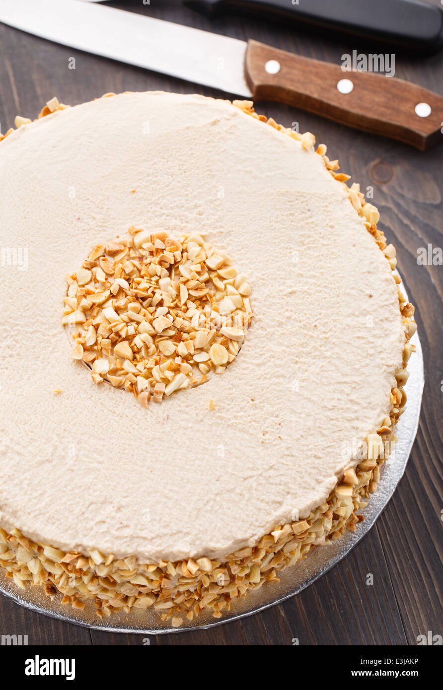 Moco cake with almond Stock Photo - Alamy