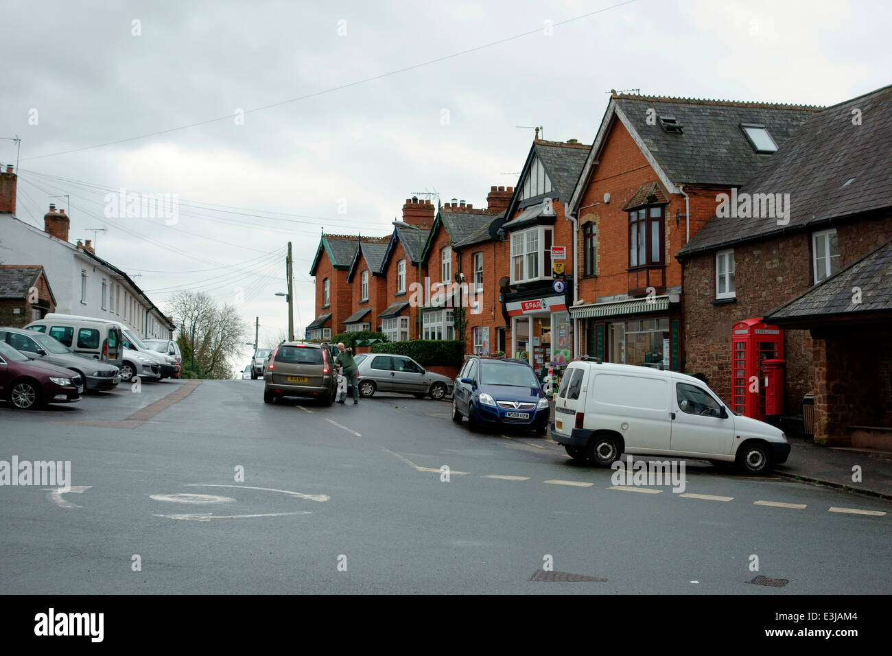 Silverton, Devon - Spar shop and Post Office with Old st Stock Photo ...