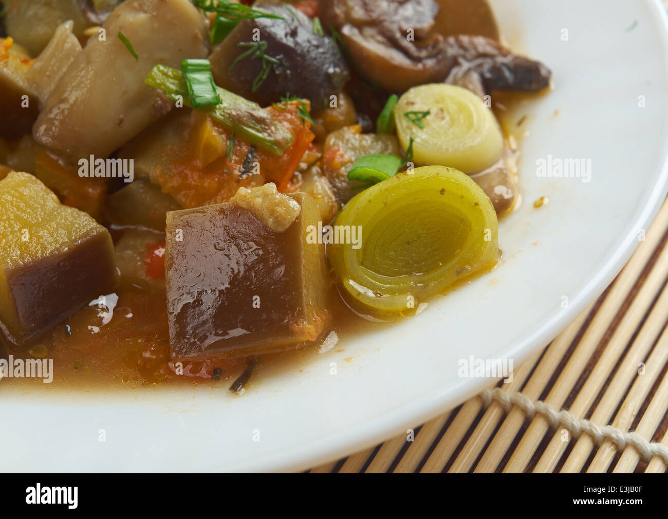eggplant stewed with mushroom , French saute Stock Photo - Alamy
